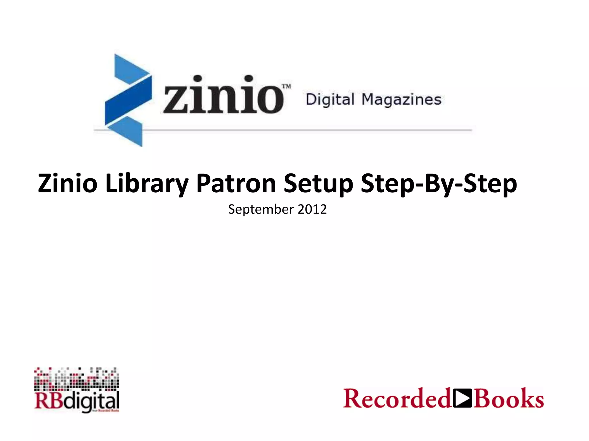 Zinio library patron guide sep2012 | PPT