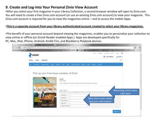 Zinio library patron guide sep2012 | PPT