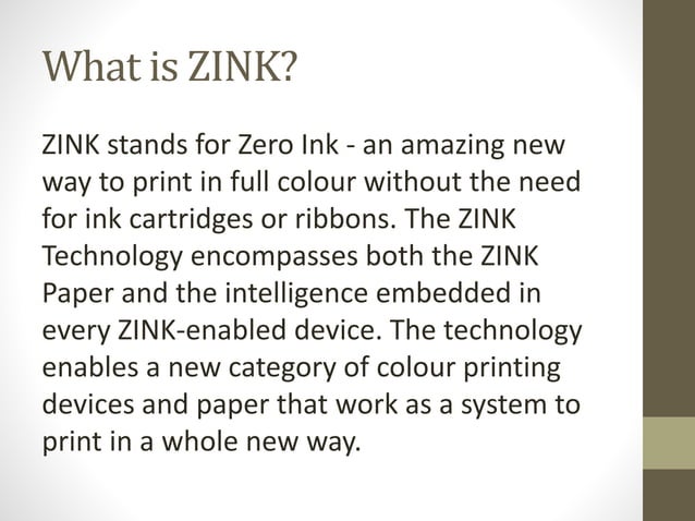 Zink printer | PPT
