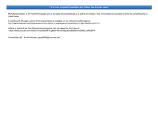 Zion Station Reactor Vessel Segmentation Presentation 19 pgs | PDF