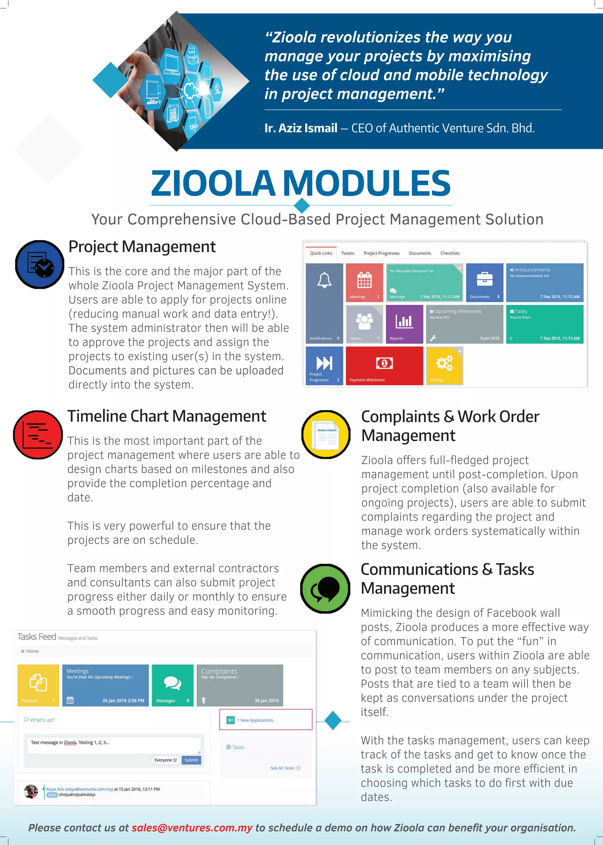 Zioola Project Management Flyer - English | PDF