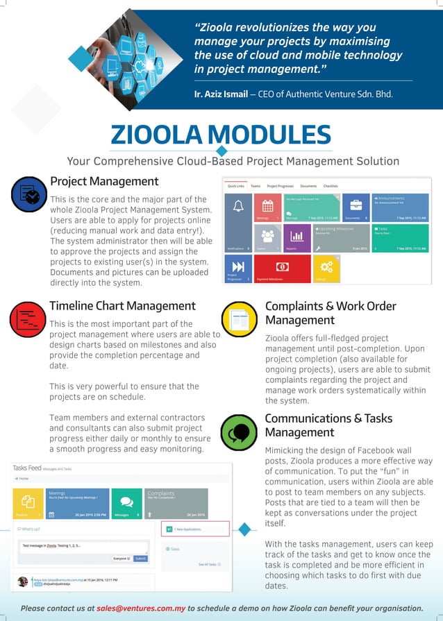 Zioola Project Management Flyer - English | PDF
