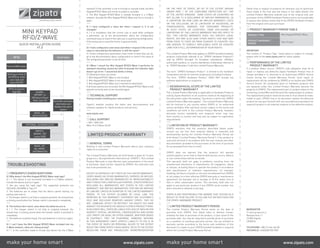 Zipato rfid key code board manual | PDF