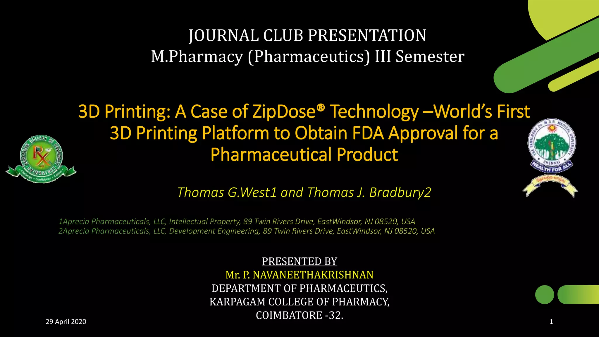 World First 3D Printing | ZipDose® Technology | SPRITAM® | Aprecia ...