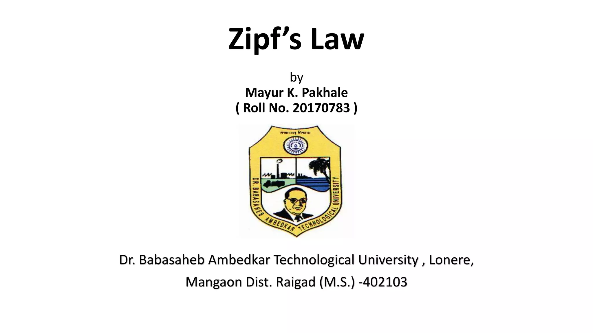 Zipf's law | PPTX