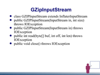 ZIP, GZIP Streams in java | ODP | Programming Languages | Computing