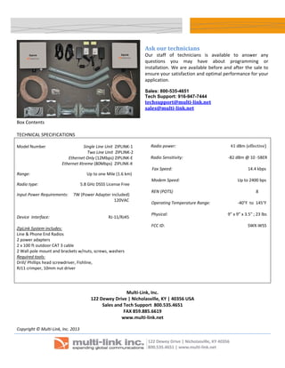 ZipLink Data Sheet | PDF