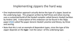 Zippers: Derivatives of Regular Types | PPTX