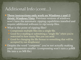 Zipping files | PPT