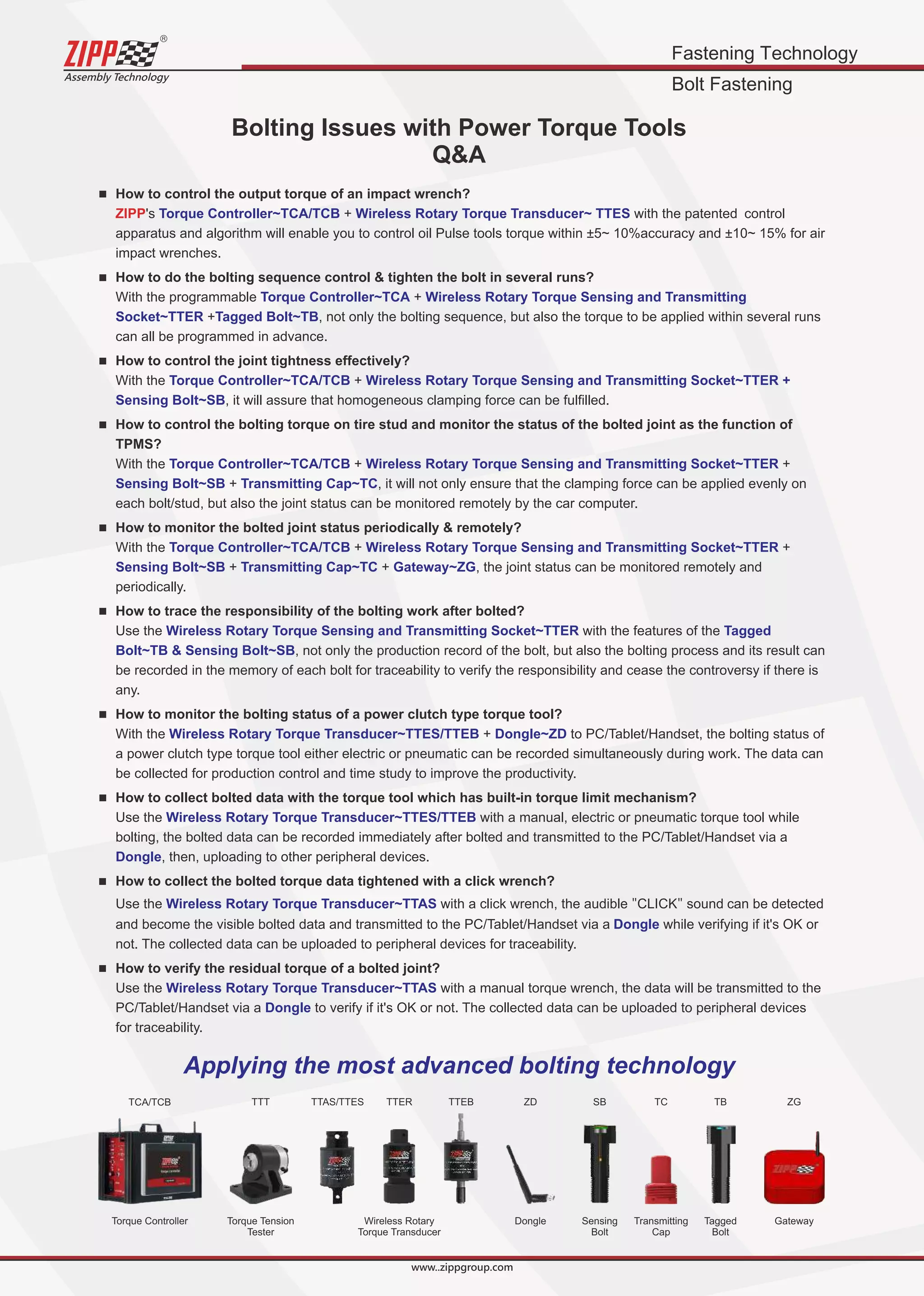 ZIPPTORK Torque controller and monitoring system - 2020 Update | PDF