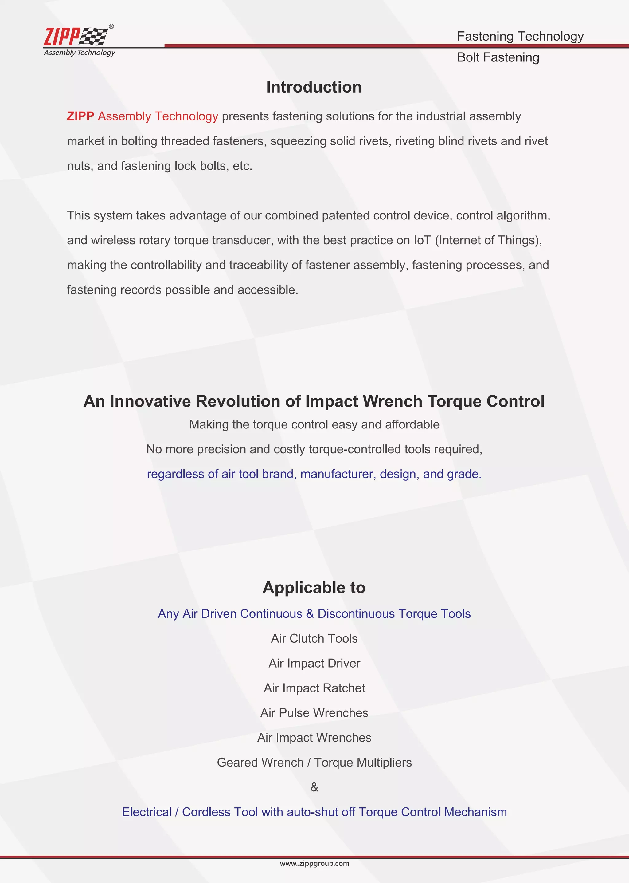 ZIPPTORK Torque controller and monitoring system - 2020 Update | PDF