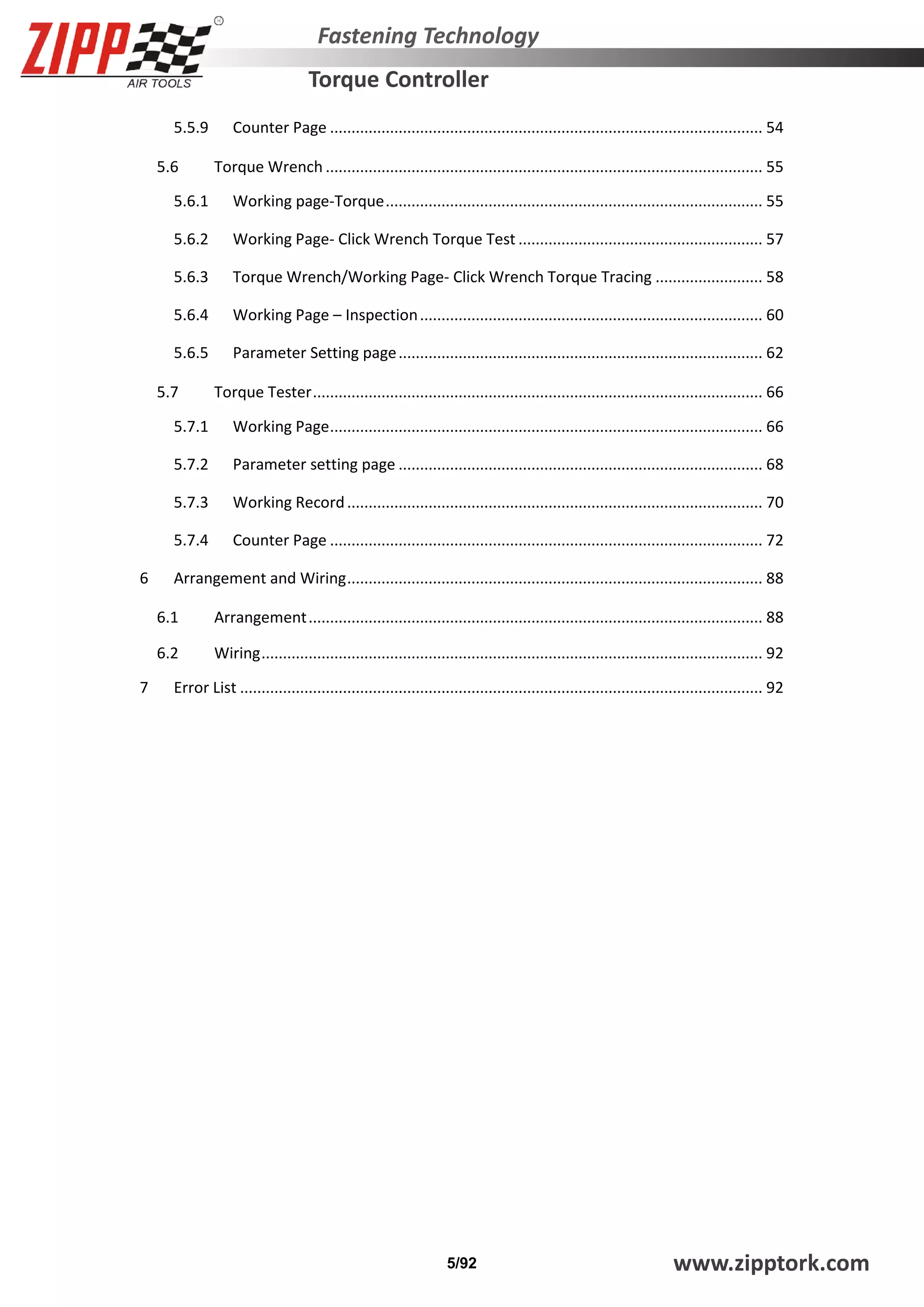 ZIPP torque controller operational manual | PDF