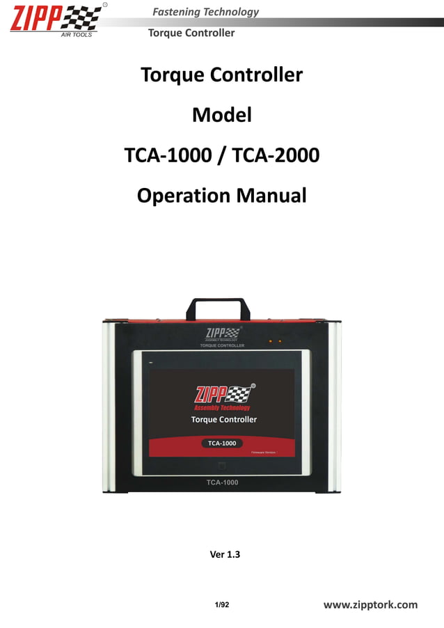 ZIPP torque controller operational manual | PDF
