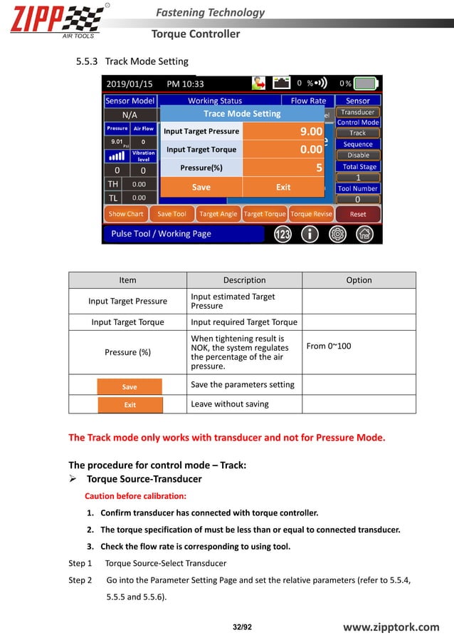 ZIPP torque controller operational manual | PDF