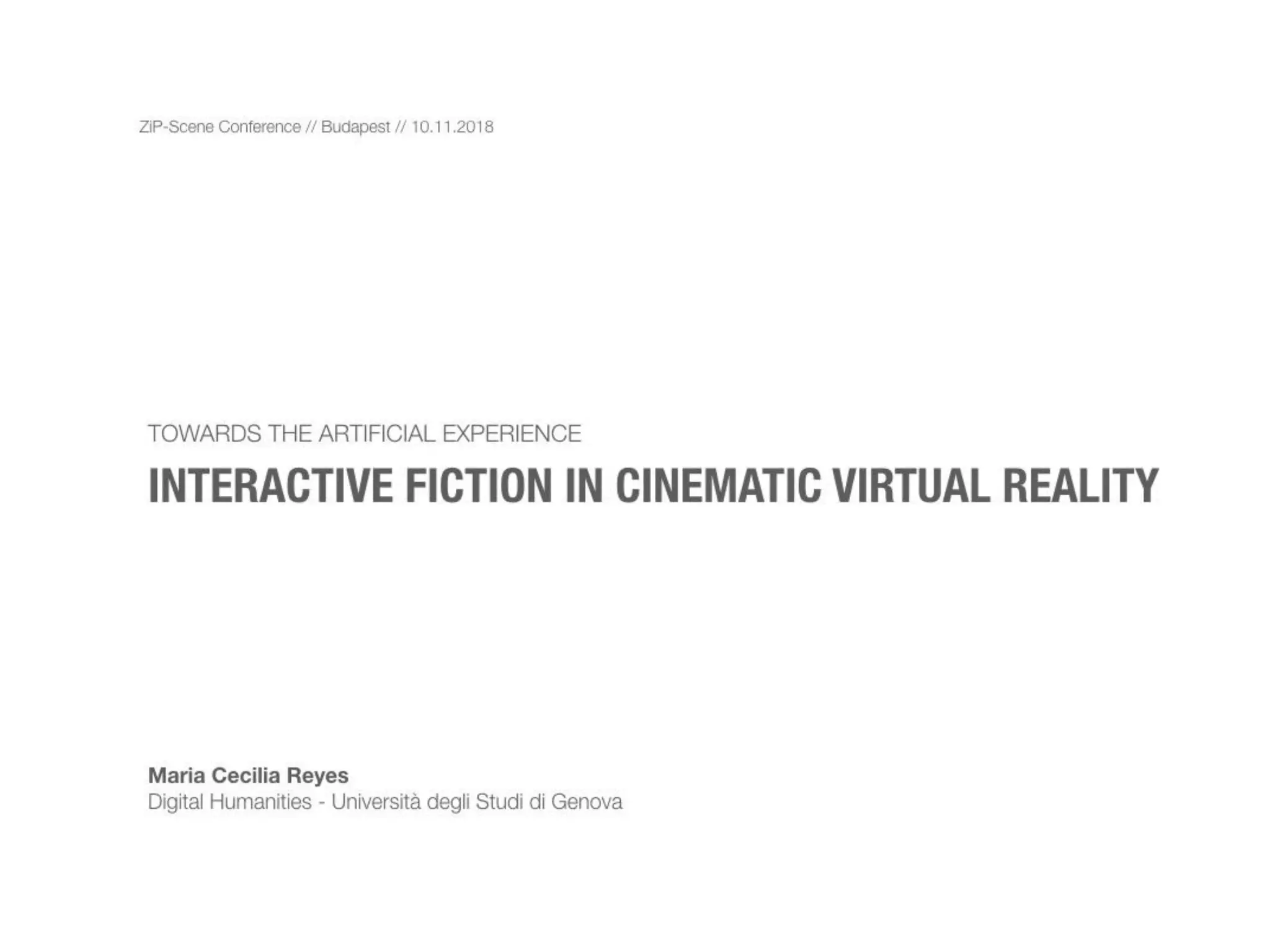 Interactive Fiction in Cinematic Virtual Reality | PDF