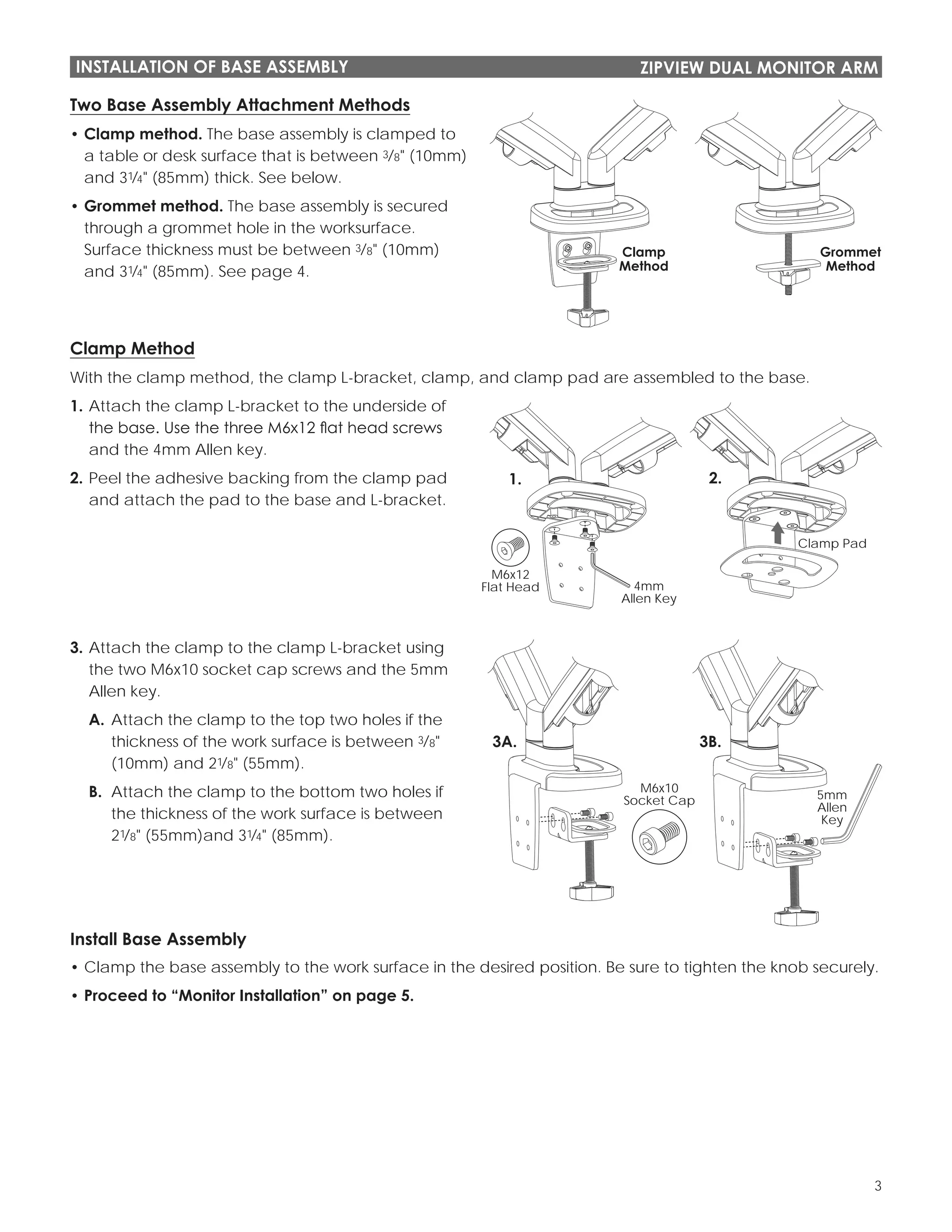 ZipView Dual Monitor Arm - Assembly | PDF