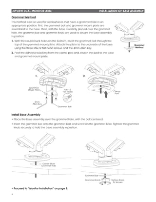 ZipView Dual Monitor Arm - Assembly | PDF