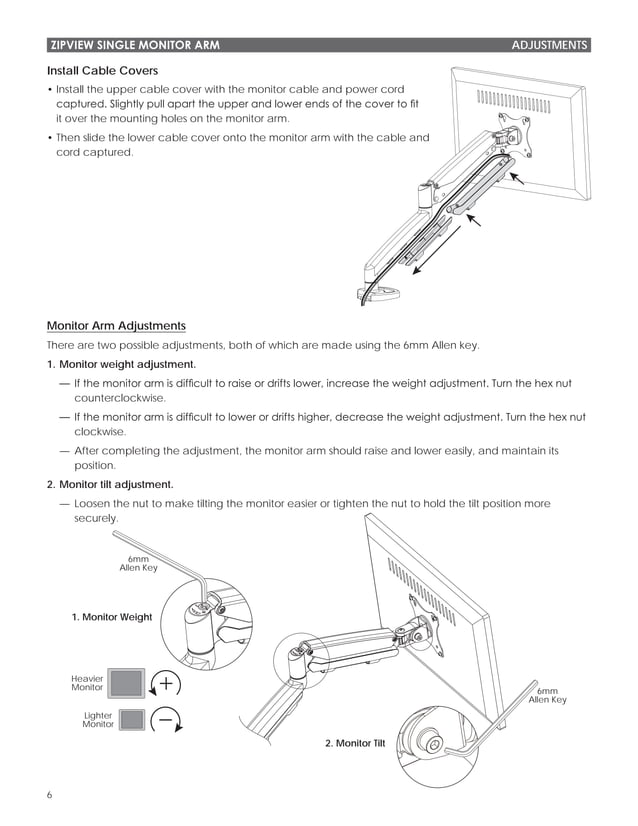 ZipView Single Monitor Arm - Assembly | PDF | Computer Peripherals ...