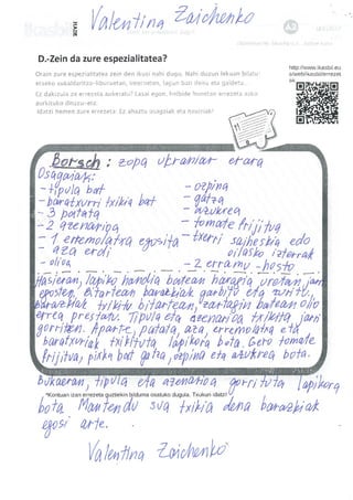 Valentinaren errezeta | PDF