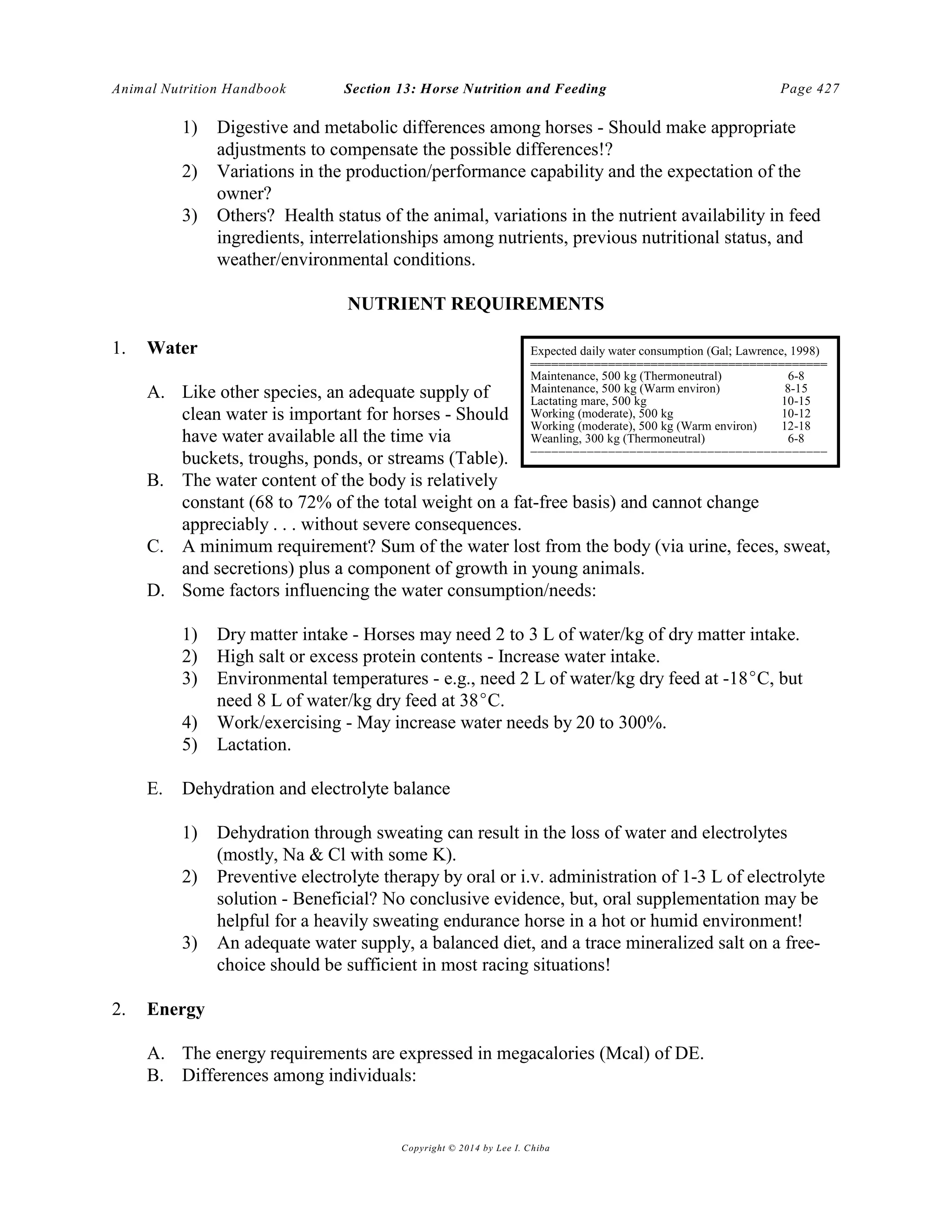 Horse nutrition and feeding | PDF