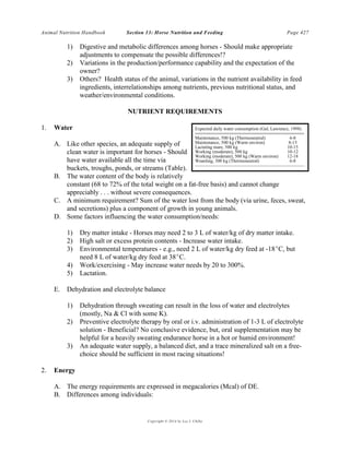Horse nutrition and feeding | PDF