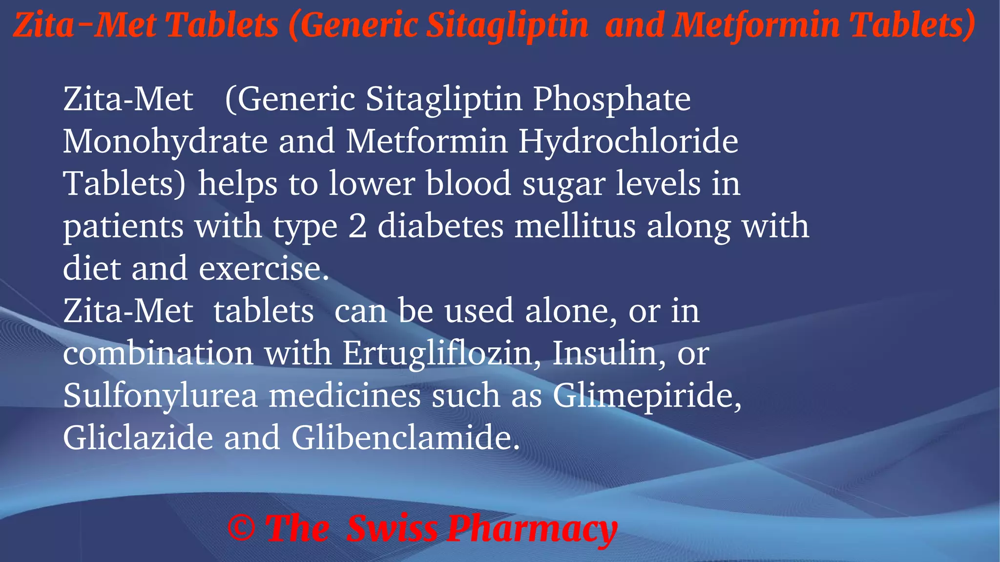 Zita-Met (Generic Sitagliptin and Metformin Tablets) | PDF