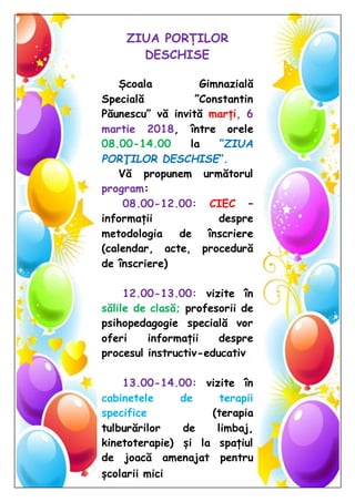 Ziua portilor deschise | PDF
