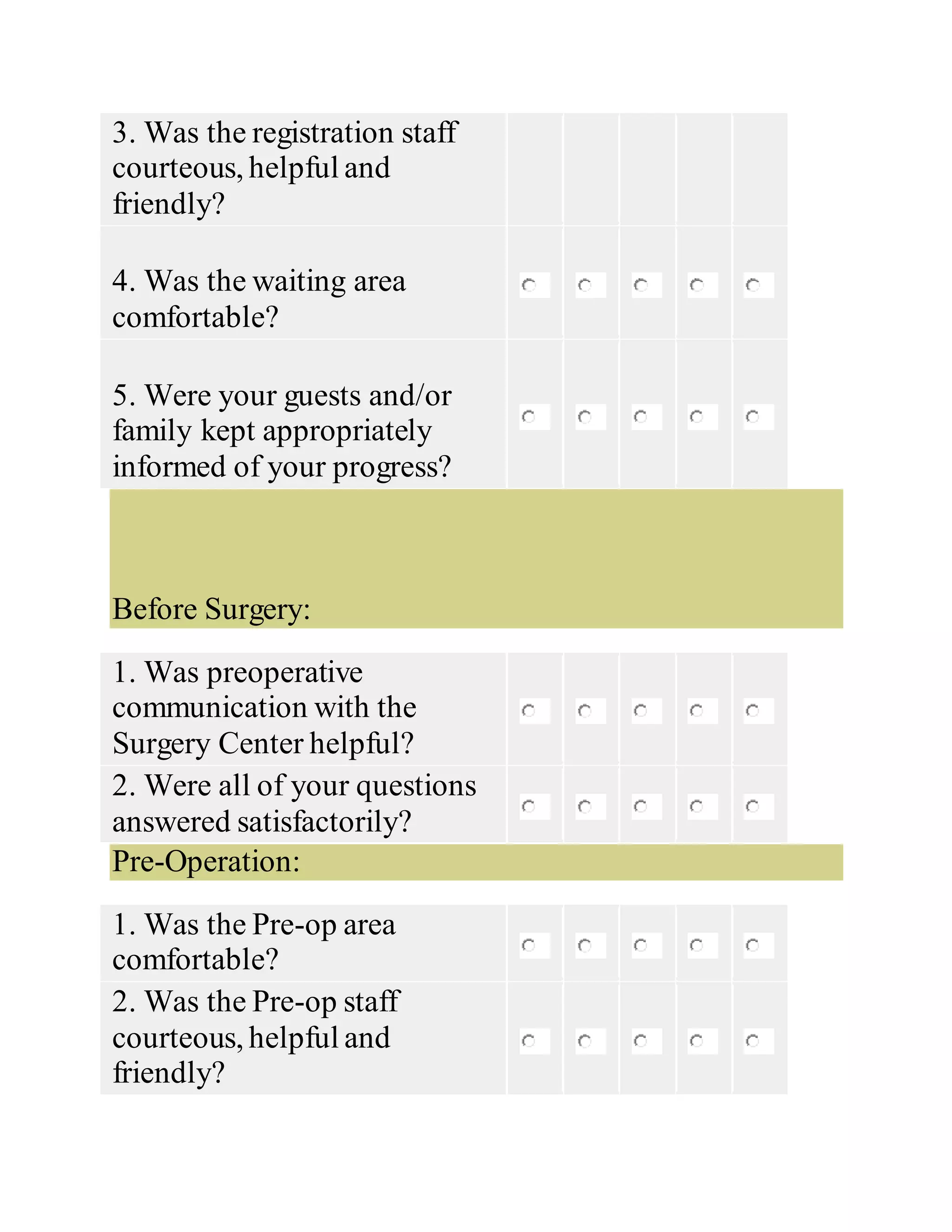 SURVEY - Patients satisfaction survey during surgery | PDF