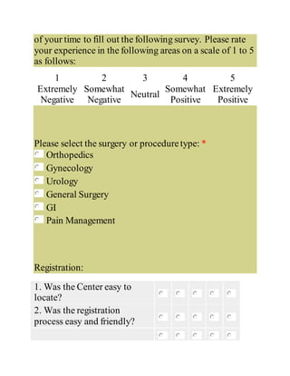 SURVEY - Patients satisfaction survey during surgery | PDF