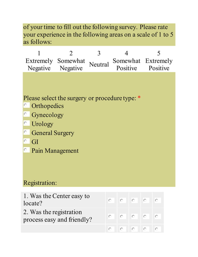 SURVEY - Patients satisfaction survey during surgery | PDF