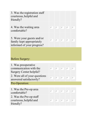 SURVEY - Patients satisfaction survey during surgery | PDF