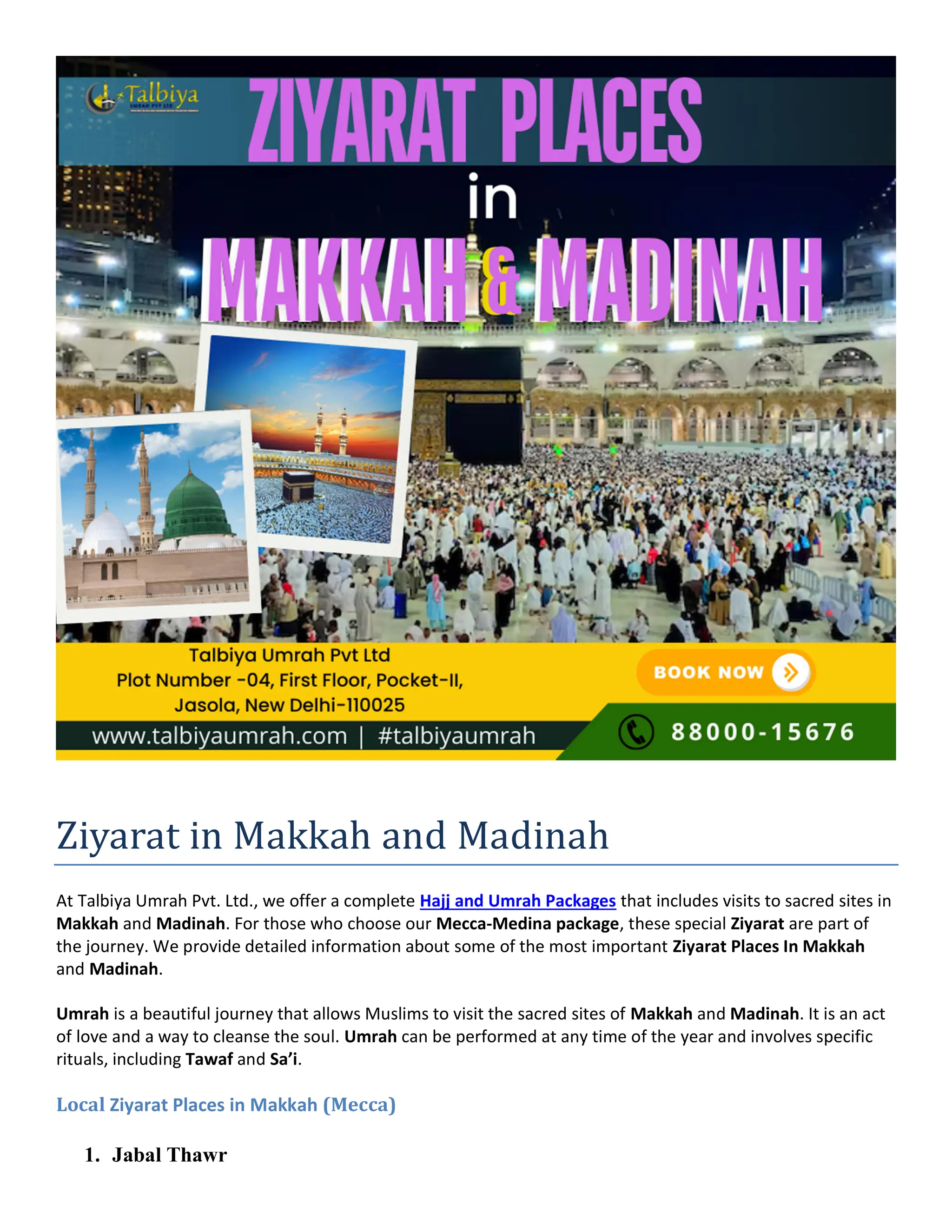 Comprehensive Guide to Ziyarat Places in Makkah and Madinah | PDF