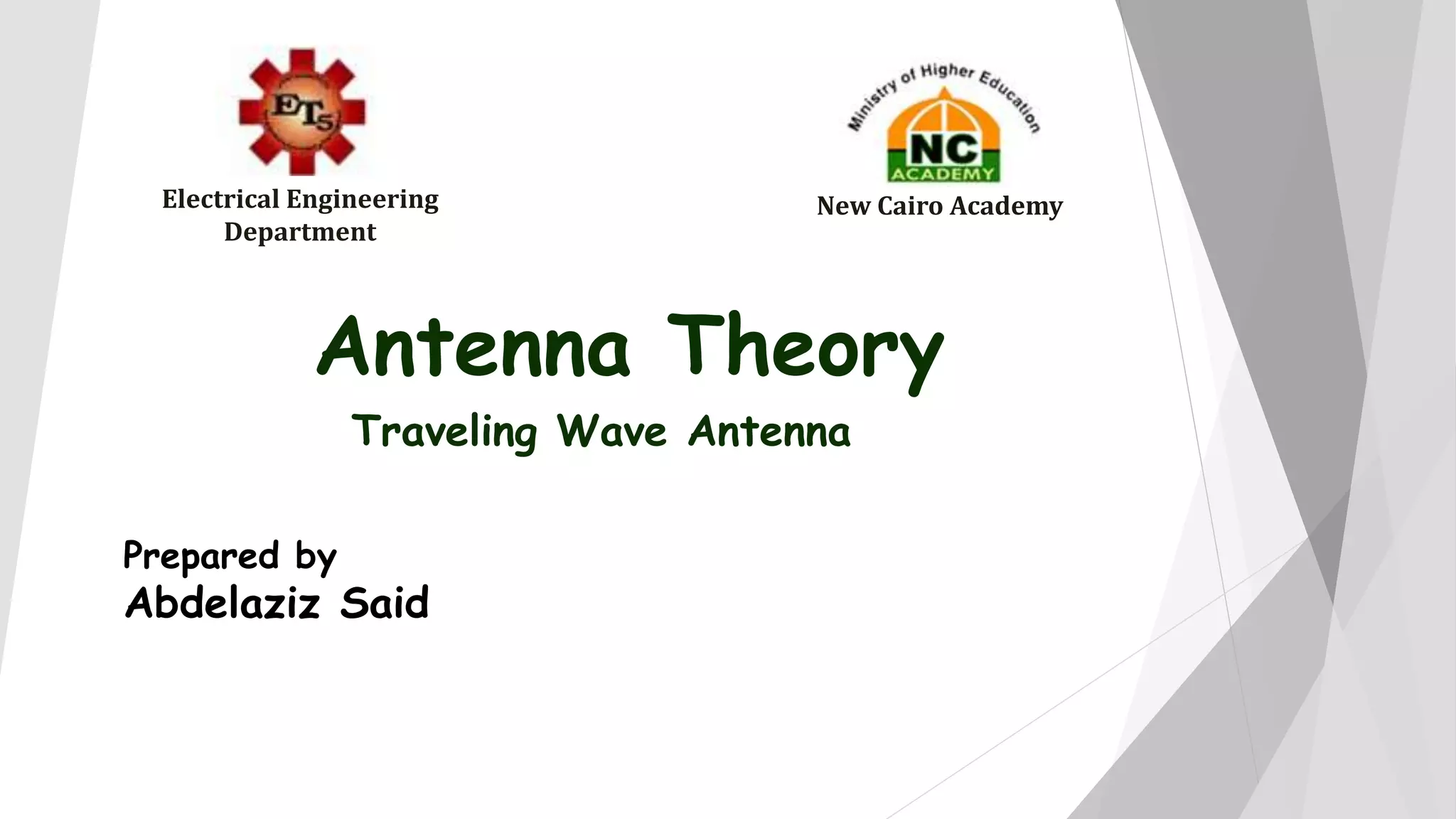 Traveling Wave Antenna | PPTX