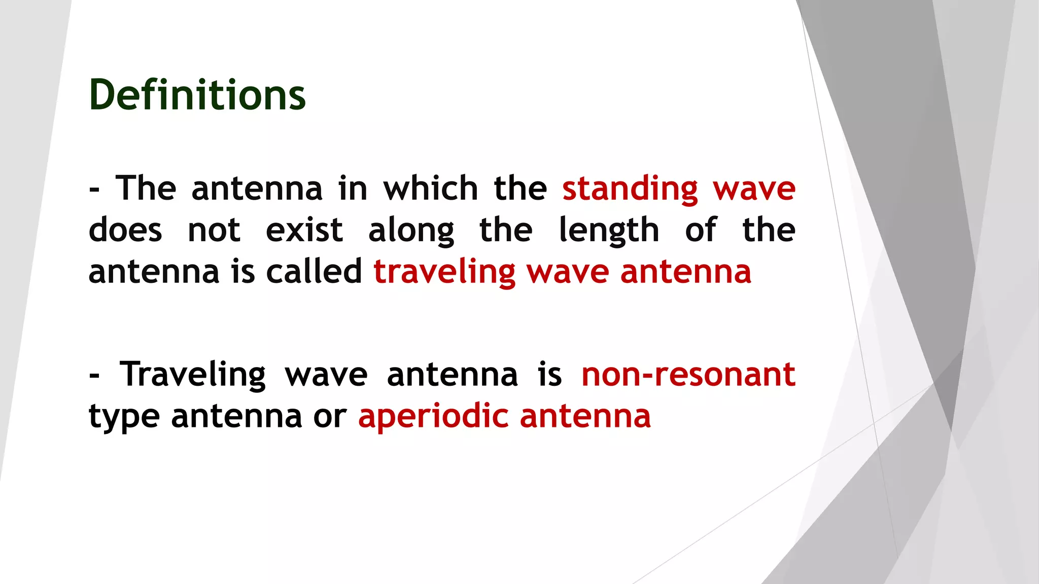 Traveling Wave Antenna | PPTX