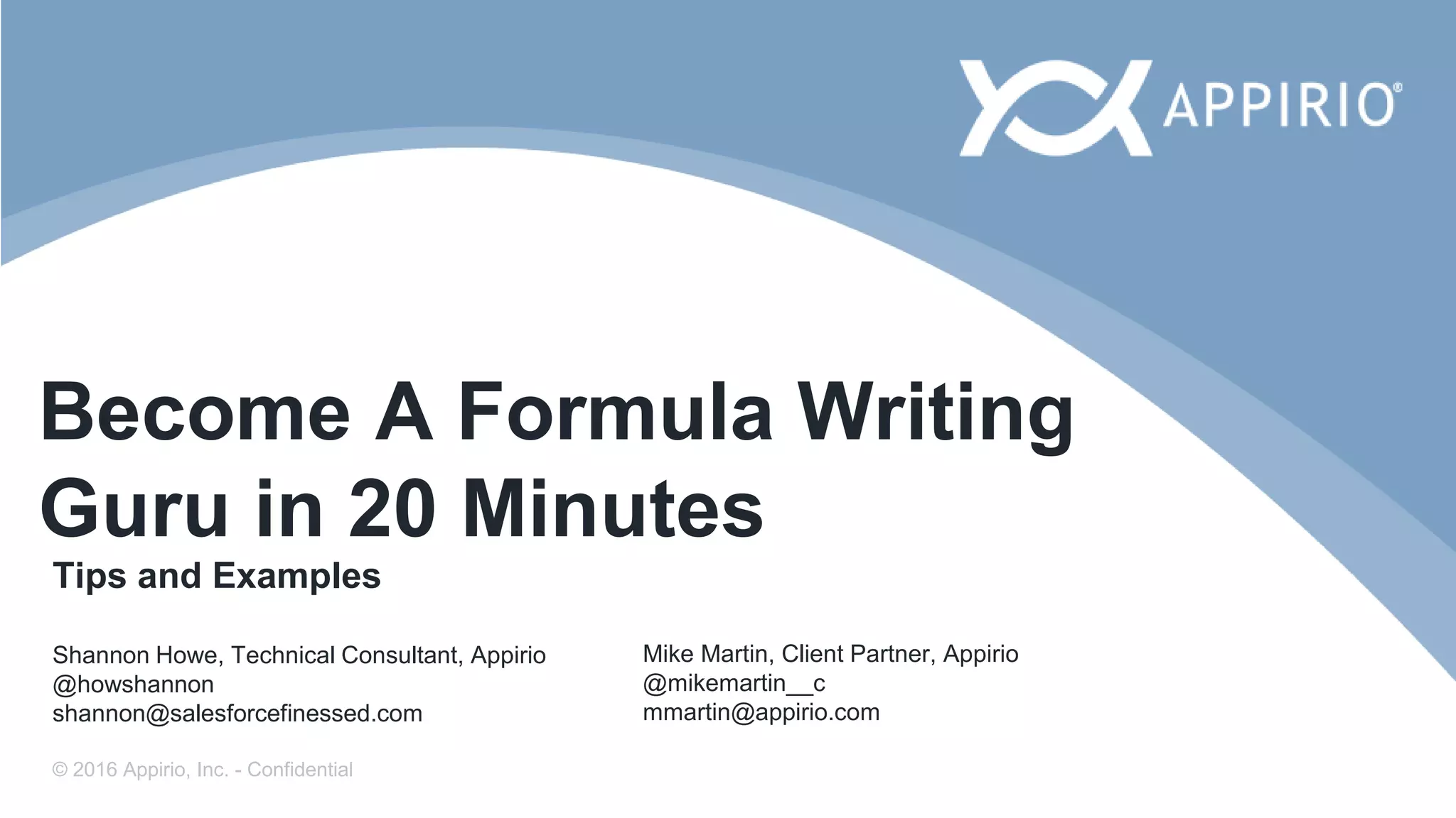 Become A Formula Writing Guru in 20 Minutes by Mike Martin & Shannon ...