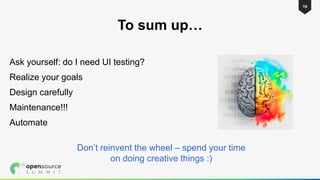 Challenges of automated mobile UI testing | PPT