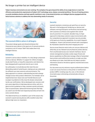 Lexmark Color Printers MFPs Platform Brochure | PDF