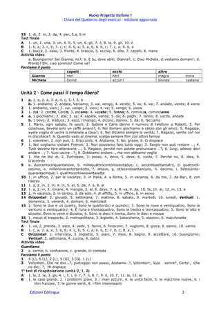 Nuovo Progetto Italiano - Chiavi quaderno degli_esercizi | PDF