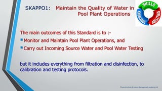 New National Occupation Standards for Swimming Pool Plant Operators ...