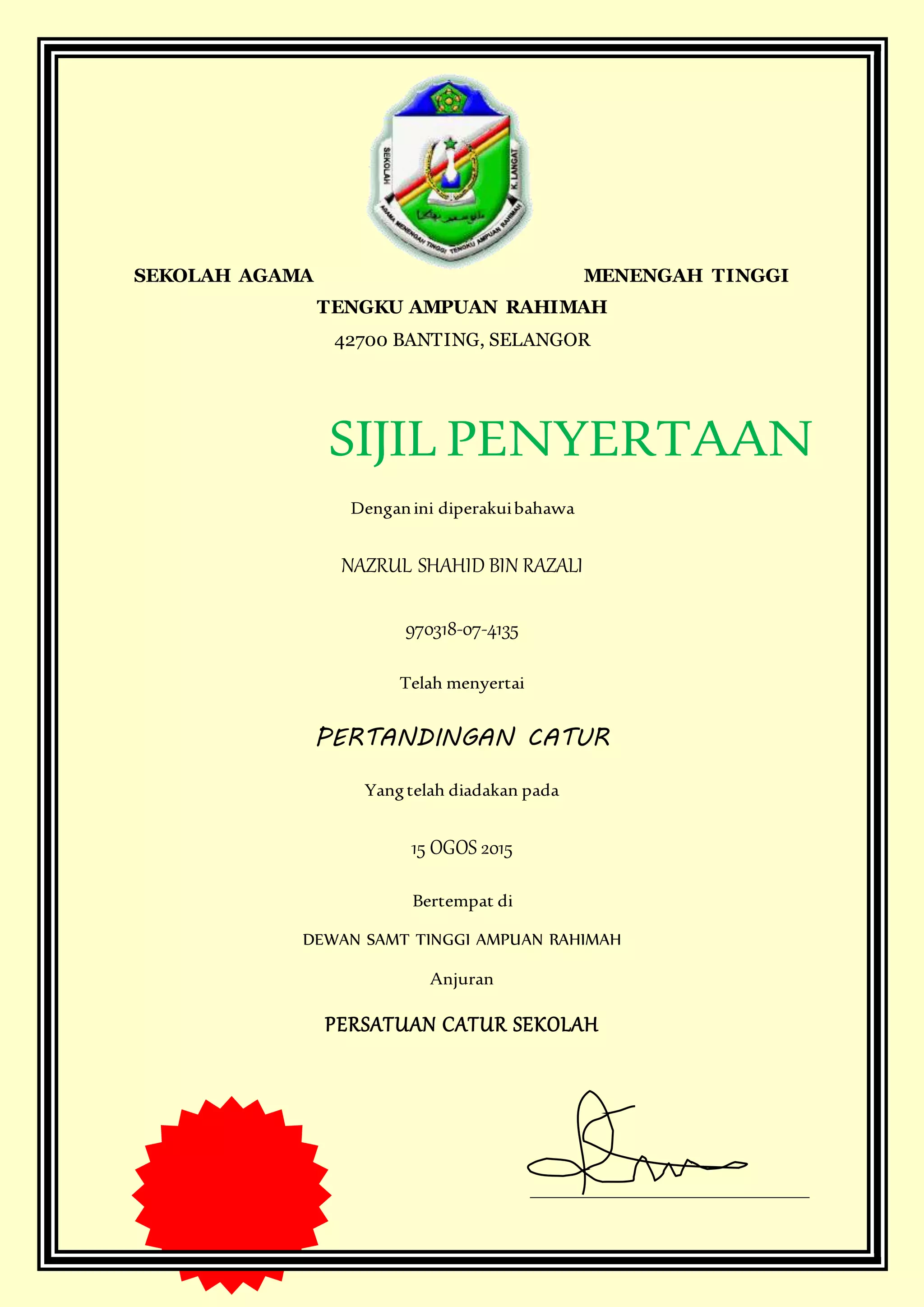Sijil penyertaan | PDF