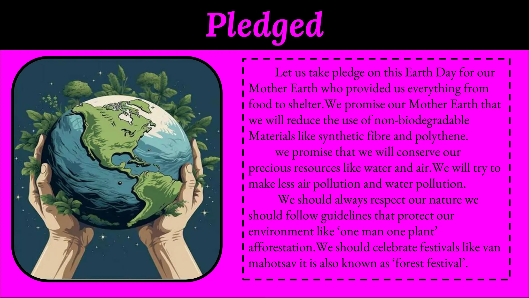 Earth day . For school project . Limited information | PPT