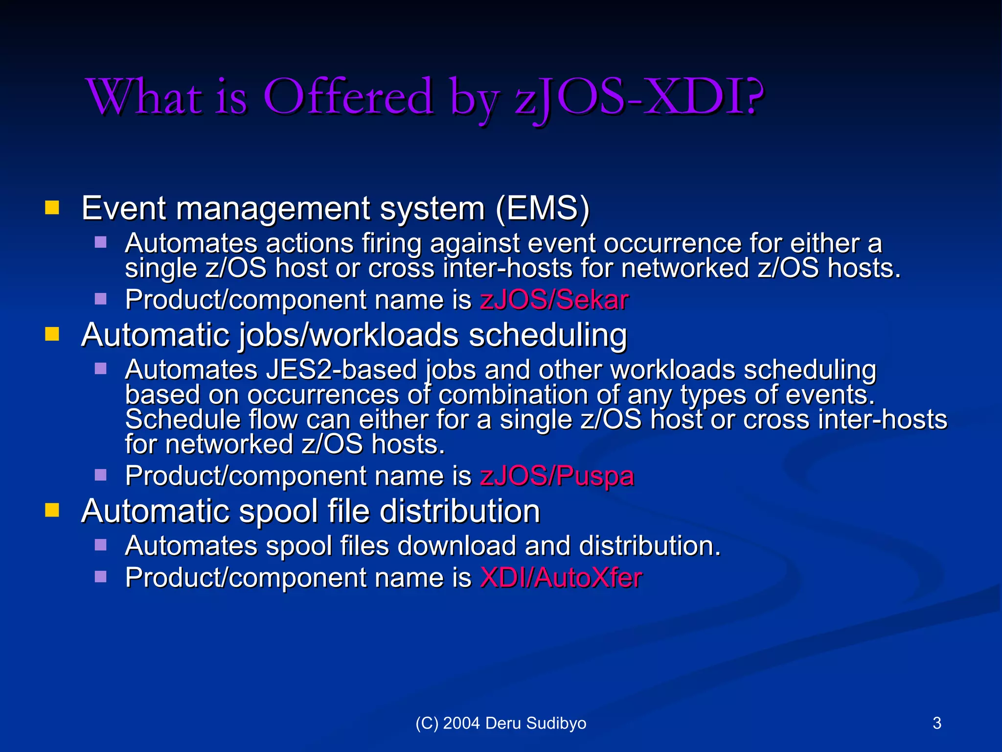 zJOS - Mainframe Automation Solution | PPT
