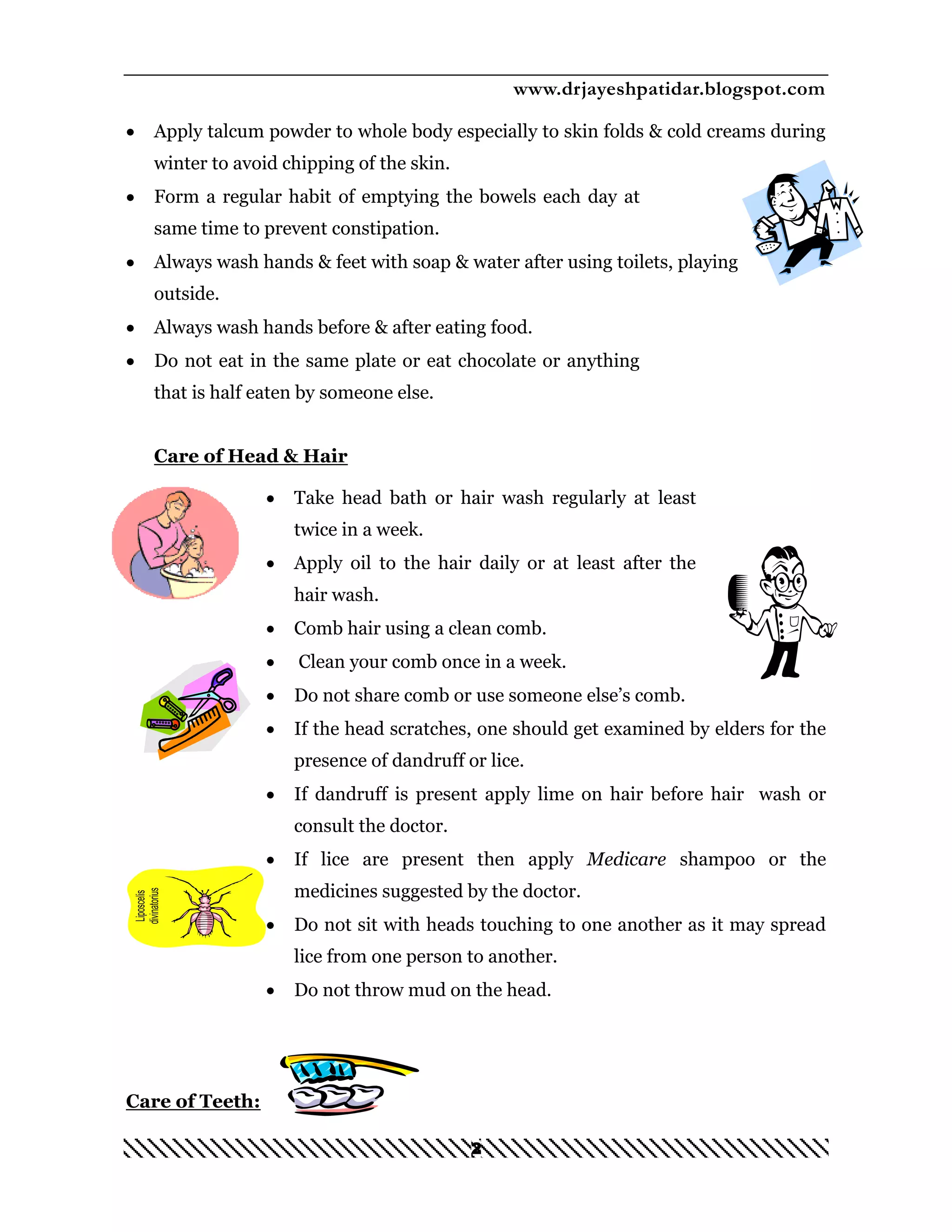 Maintenance of personal hygiene | PDF
