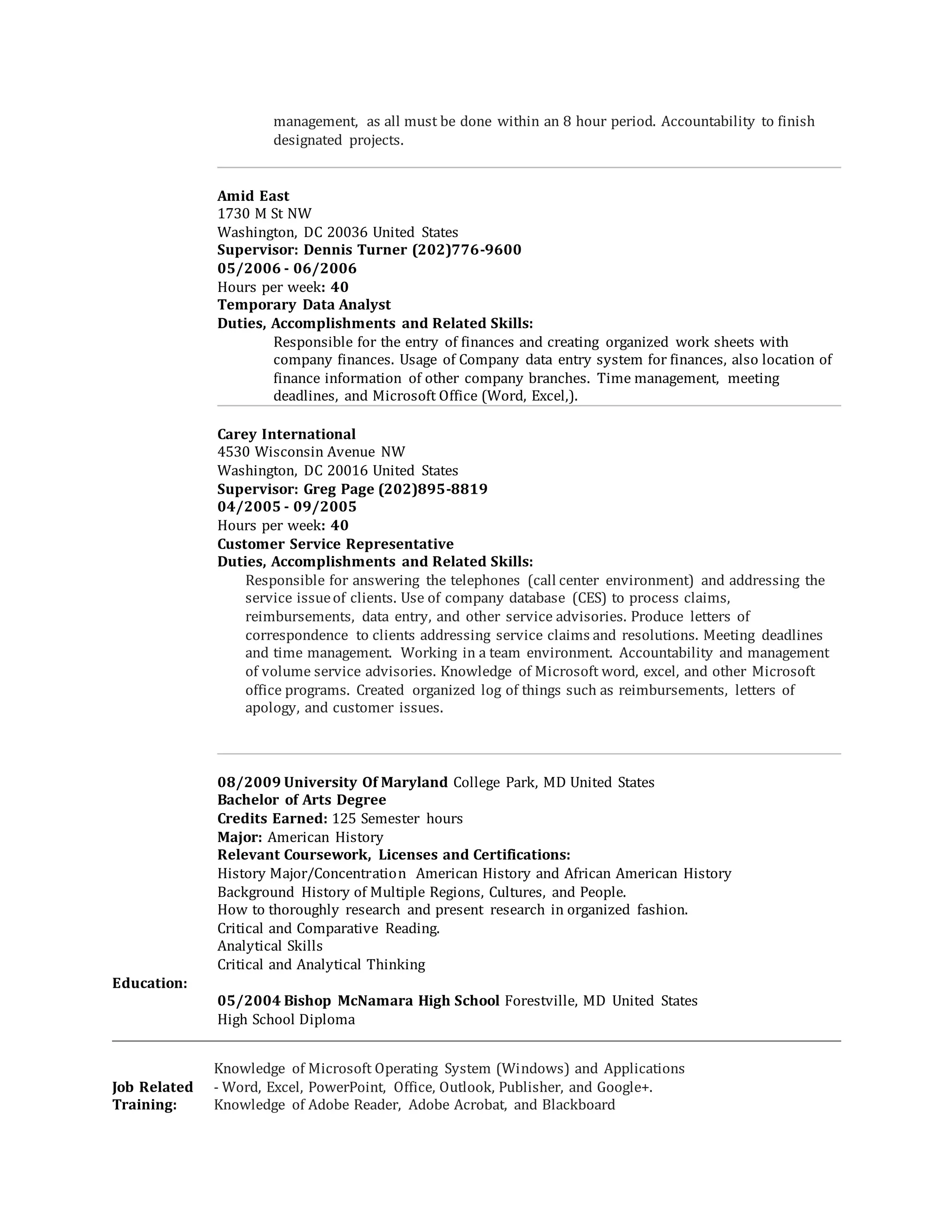 ZJones Resume | DOCX | Business | Business and Finance
