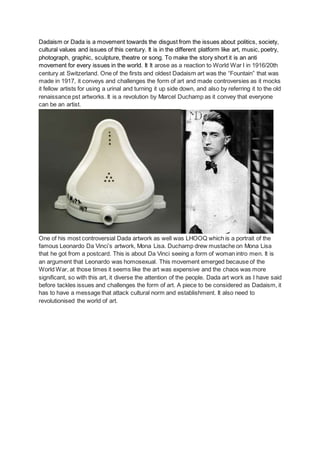 Dada research | DOCX | Modern Art | Fine Art