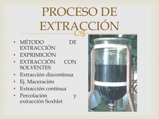 Clase 9 extracción vegetal | PPTX