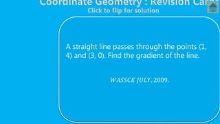 Coordinate geometry i revision card | PPSX | Physics | Science