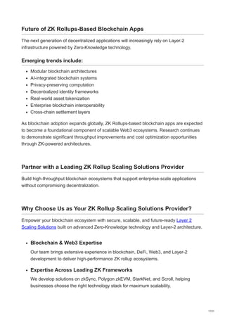 Custom ZK Rollup Development: Scalable Layer-2 Blockchain Solutions ...