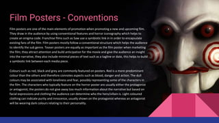 Conventions of Horror Trailers, Film Posters and Film Magazines | PPT
