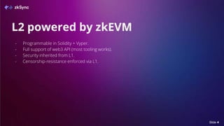 zkSync v2.0 for builders.pptx | Cloud Computing | Internet